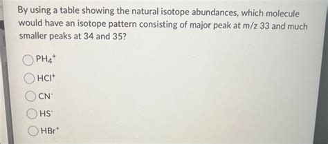 Solved By Using A Table Showing The Natural Isotope Chegg Com