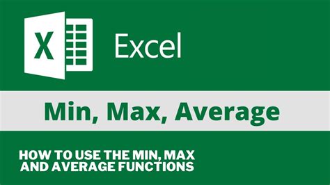 Min Max And Average Functions Excel Tutorial Youtube