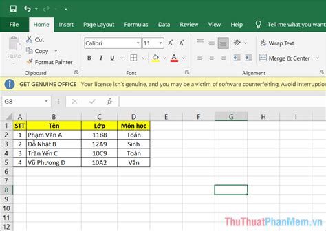 cách tạo khung viền trong excel