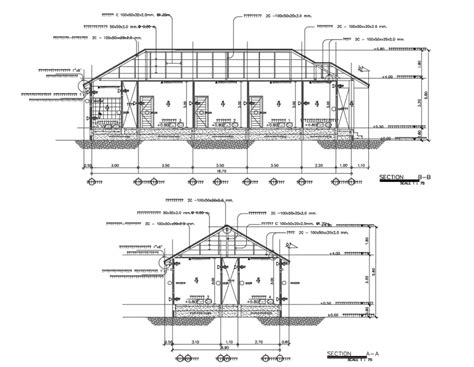House Main And Cut Constructive Section Cad Drawing Details Dwg File Artofit