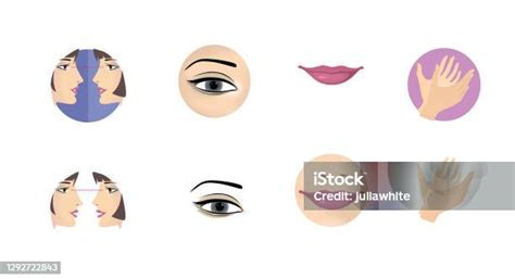 심리학과 얼굴 표정 얼굴을 맞대고 미소와 손짓 흰색 배경에 격리된 그림입니다 0명에 대한 스톡 벡터 아트 및 기타 이미지 0명 눈 신체 부분 눈썹 Istock
