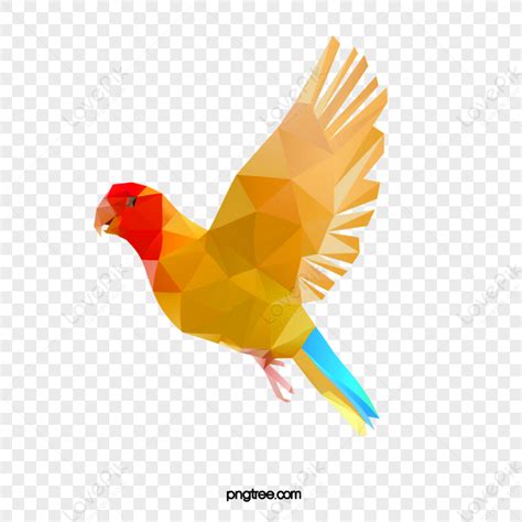 Irregular Polygon Colored Parrot Elementsyellowbluecolor Polygons