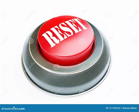 Red Reset Pushbutton On White Stock Illustration Illustration Of Collapse Panic