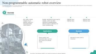 Non Programmable Automatic Robot Overview Autonomous Mobile Robots It PPT Presentation