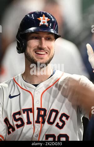 Houston Astros Kyle Tucker Smiles After Hitting An Rbi Double Against