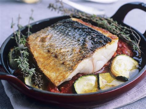 Mediterranean Style Sea Bass Fillet Recipe Eat Smarter Usa