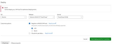 error cannot deploy as a vm host for ephemeral deployments users canonical maas discourse
