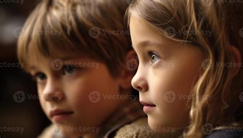 Smiling Sisters And Playful Brother Enjoy Nature Beauty Together