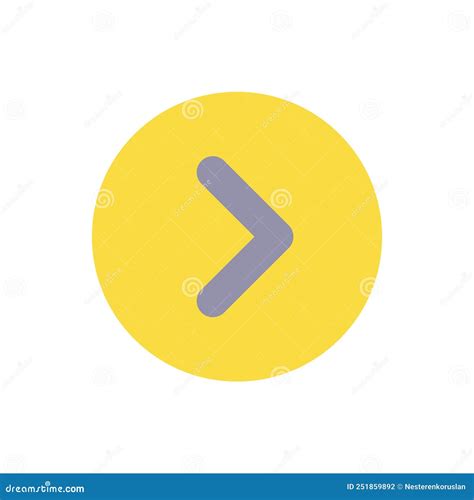 Arrow Right Button Flat Color Ui Icon Stock Vector Illustration Of
