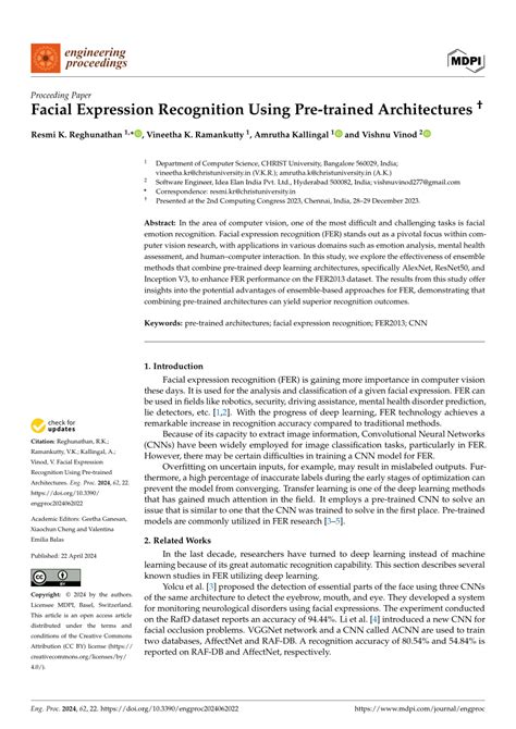 Pdf Facial Expression Recognition Using Pre Trained Architectures
