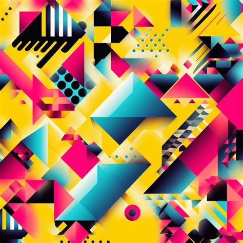 Premium Photo A Close Up Of A Colorful Abstract Design With Geometric Shapes Generative Ai