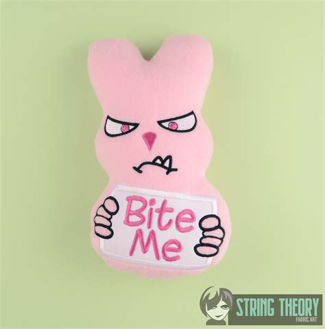 Disgruntled Bun Bun Stuffie String Theory Fabric Art