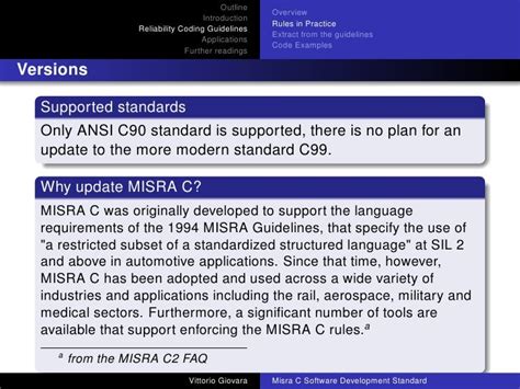 misra c software development standard