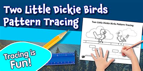 Two Little Dickie Birds Pattern Tracing Activity Eyfs