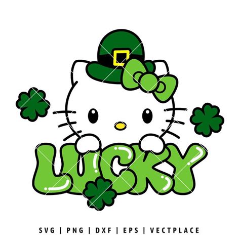 Hello Kitty Lucky Svg St Patricks Day Svg Vectplace Hello Kitty