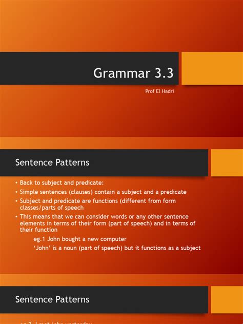 Grammar3 3 Pdf Subject Grammar Part Of Speech