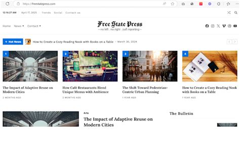 publish news article or interview on the free state press by