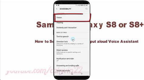 Samsung Galaxy S8 Or S8 How To Set Read Keyboard Input Aloud Voice