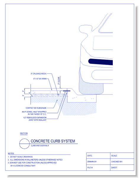 Concrete Curb System Curb And Sidewalk Caddetails Caddetails