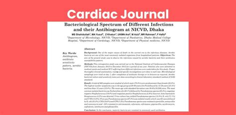 Bacteriological Spectrum Of Different Infections And Their Antibiogram