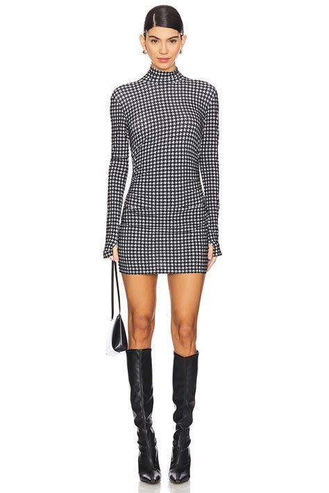 Norma Kamali Long Sleeve Turtleneck Pickleball Dress In Large