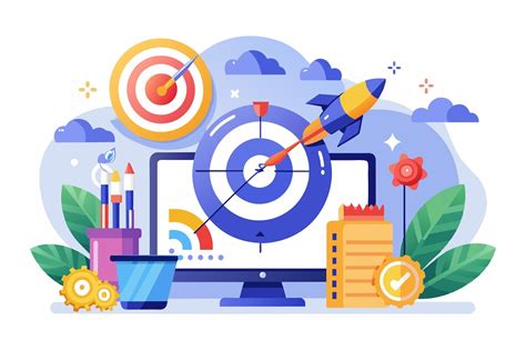 A Vibrant Workspace Showcases Targets Tools And A Computer Symbolizing