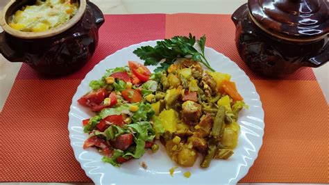 Овощные горшочки с Мясом под Моцареллой Youtube