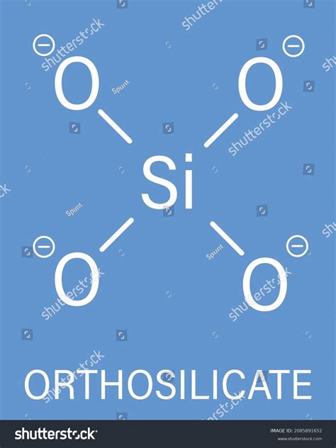 Orthosilicate Silicon Tetroxide Silicate Anion Chemical Stock Vector