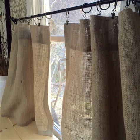 Rustic Burlap Curtains Etsy
