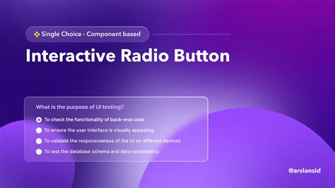 Interactive Radio Button Single Choice Figma