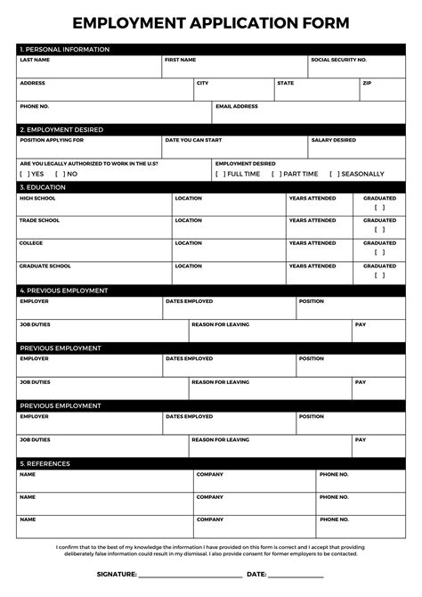 Application Form Template Best Templates Resources