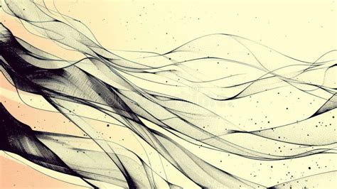 Abstract Flowing Lines In Soft Colors Create A Serene And Artistic Atmosphere Stock Illustration