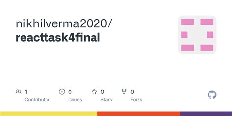GitHub Nikhilverma Reacttask Final