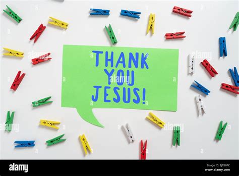 Hand Writing Sign Thank You Jesus Business Idea Being Grateful For