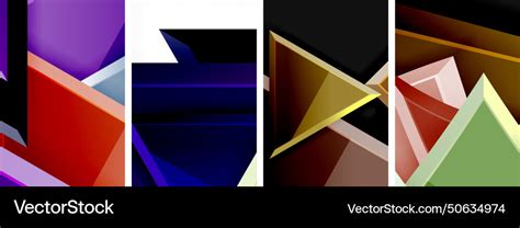 Triangle Composition Poster Background Set Vector Image