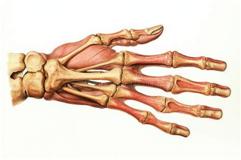 Detailed Anatomical Illustration Of A Human Hand Showcasing Bones And