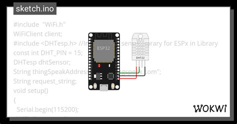 Esp32 Dht22 Thingspeak Copy Wokwi Esp32 Stm32 Arduino Simulator