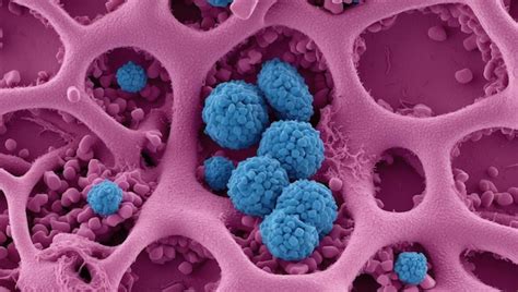 Detailed Microscopic View Of Cells And Microorganisms In A Laboratory Setting Premium Ai