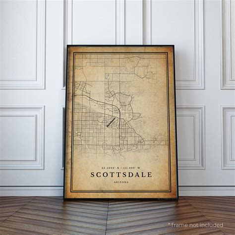 scottsdale vintage map print scottsdale retro map poster etsy