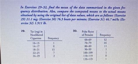 solved in exercises 29 32 find the mean of the data