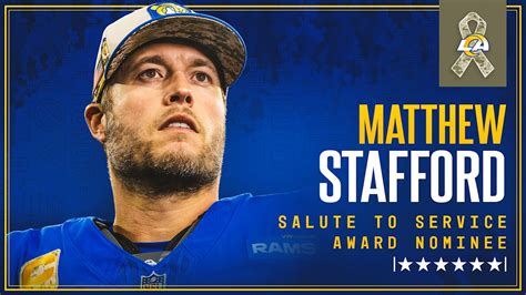 Los Angeles Rams Press Release Rams Announce Nominee Quarterback Matthew Stafford For 2024