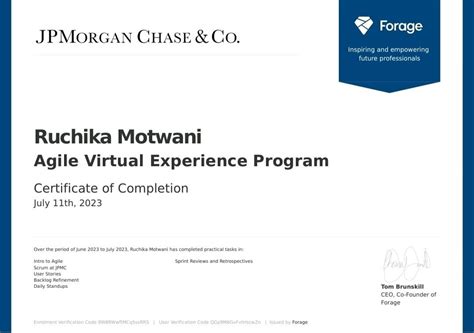 Ruchika Motwani On Linkedin Jpmorganchase Forage Agile Scrum