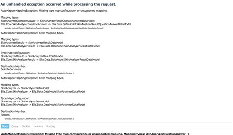 C Automappermappingexception Strange Behaviour Stack Overflow