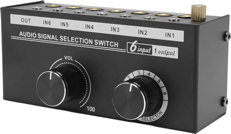 Stereo Audio Selector Switcher 3 5mm 6 35mm 6 Way Speaker Selector Switch Volume