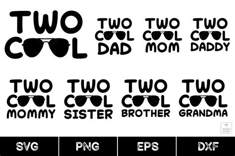 Two Cool Birthday Two Cool Mom Dad Graphic By Anuchasvg · Creative Fabrica