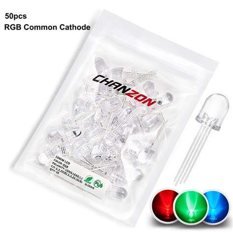 5mm 8mm 10mm Led Diode Rgb Light Emitting 4 Pin Common Anode Cathode Tricolor Multicolor Clear