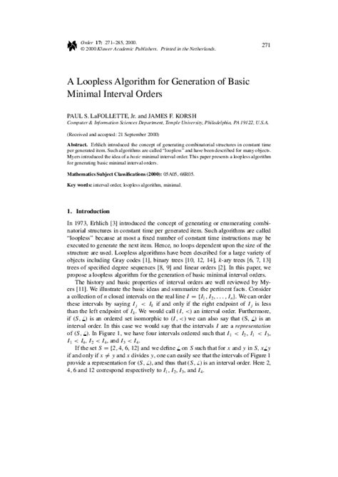 Pdf A Loopless Algorithm For Generation Of Basic Minimal Interval