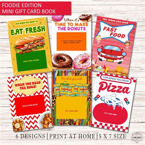Fast Food Ts Mini T Card Book Printable Chicken Nuggets T