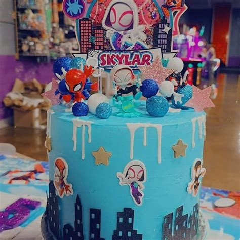 Ghost Spider Cake Topper Spider Gwen Cake Topper Amazing Spidey And