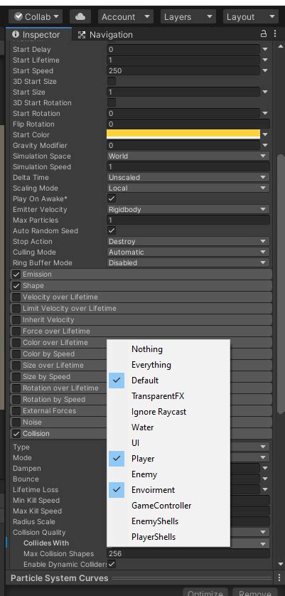 C Unity Physics Collision Metrix Doesn T Work On Particlecollisions Game Development Stack